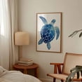 Blue Sea Turtle Wall Art Coastal Ocean Animal Print Nautical Beach ...