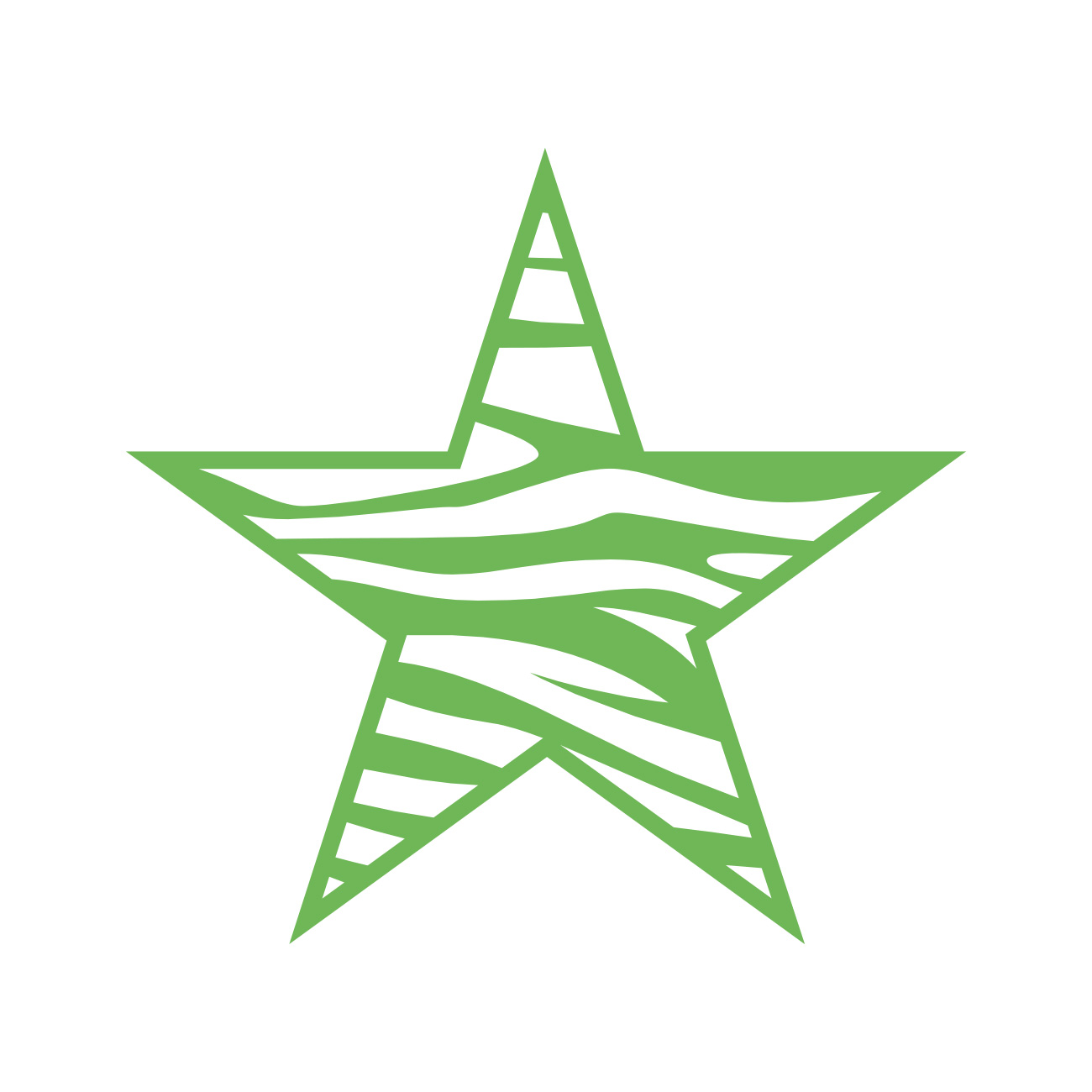 Zebra Print Star Sticker Decal Die Cut - Self Adhesive Vinyl ...