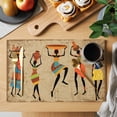 Black African Women Cotton Linen Placemats Set of 12, Vintage Abstract ...