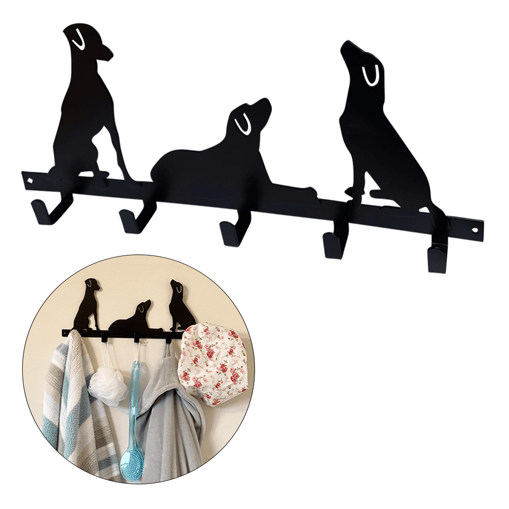 Evelots Puppy/Dog Wall Mount 5 Hook Hanger- Organizer-Hold 20 lbs-Towel ...