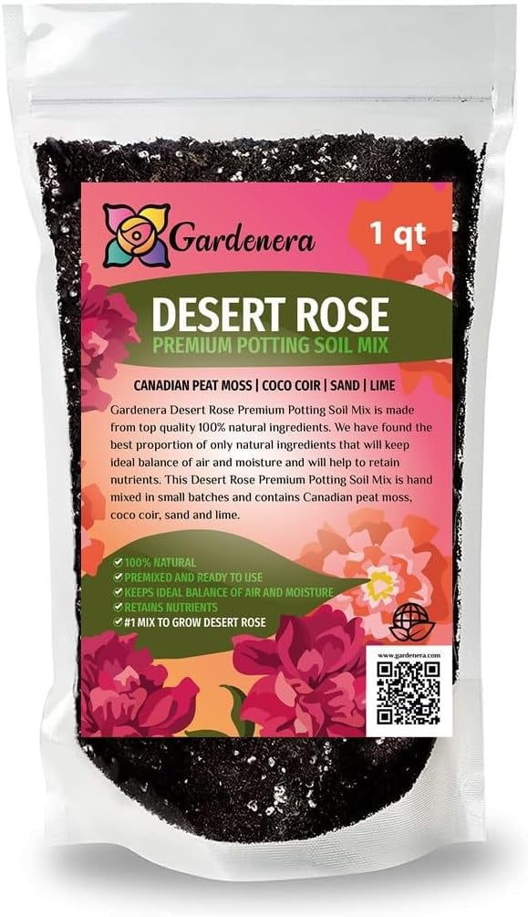 Gardenera Premium Desert Rose Potting Soil - Optimal Blend for Thriving ...