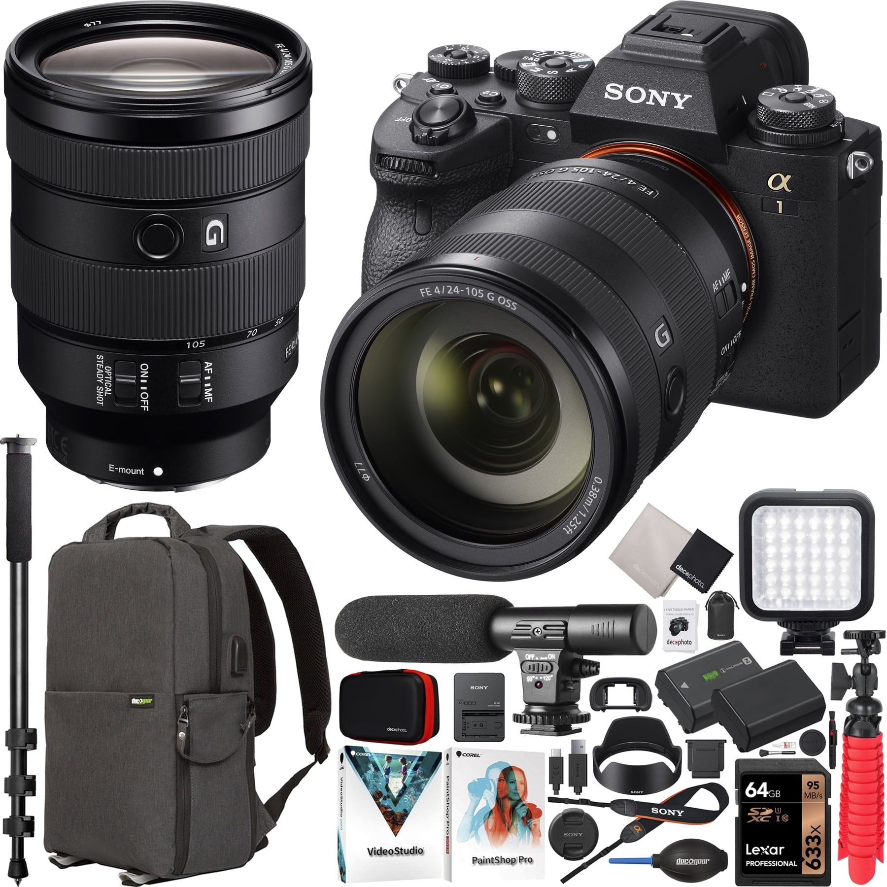Sony Alpha 1 Full Frame Mirrorless Camera Body + 24-105mm F4 G OSS FE ...