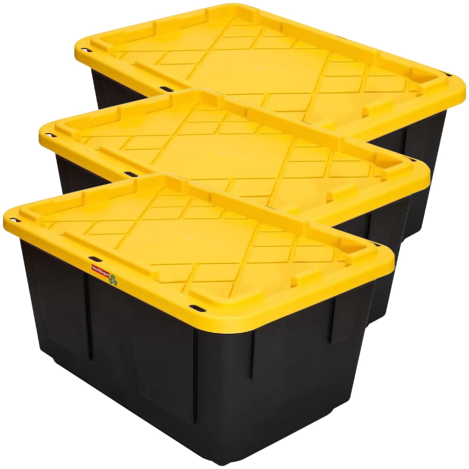 Cajas de Plástico Reforzada BoxUpYellow 3Pzas 102 Lt77x52x38cm Apilable ...