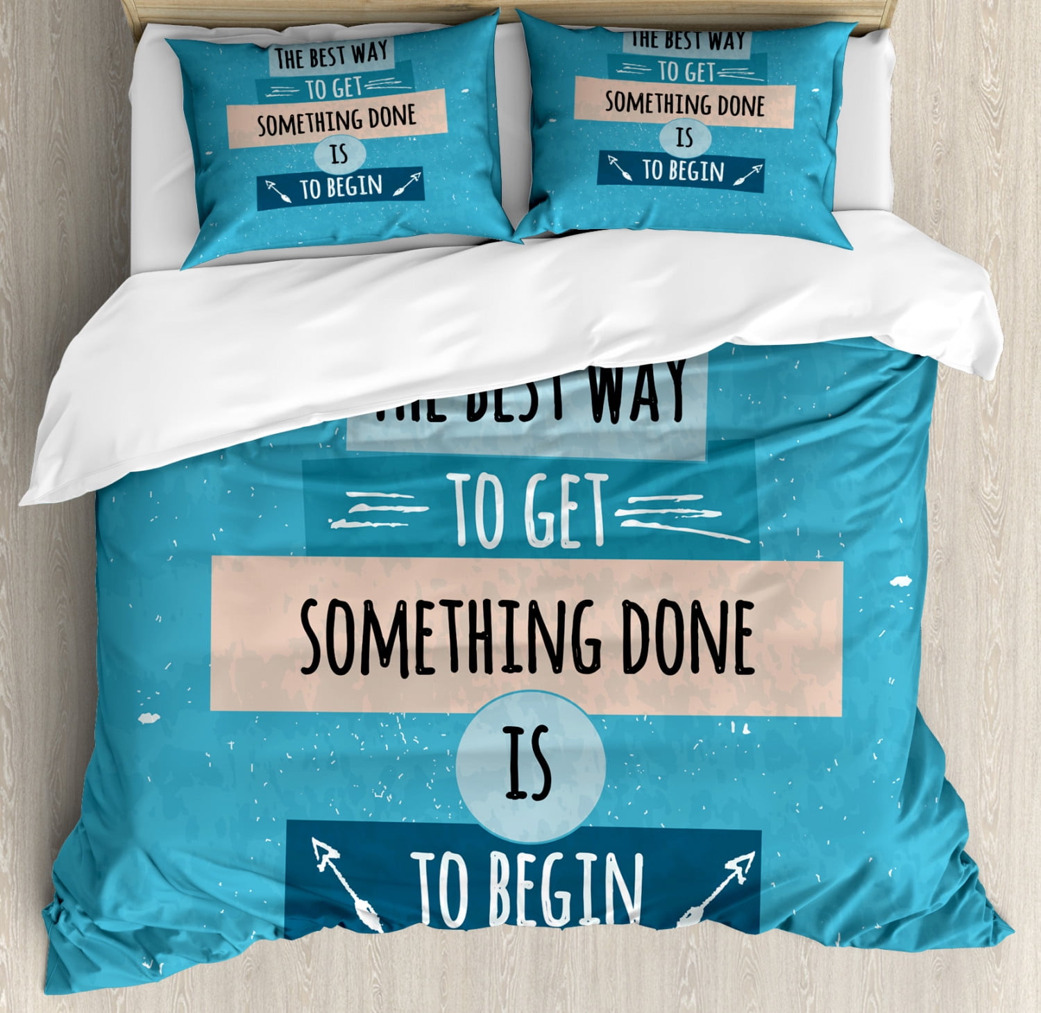 Motivational King Size Duvet Cover Set, Philosophical Life Message to ...