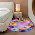 5ft Round Rug Spring Floral Area Rugs for Living Room Bedroom Washable ...