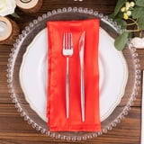 Efavormart 5 Pack Red Striped Satin Cloth Napkins, Wrinkle-Free ...