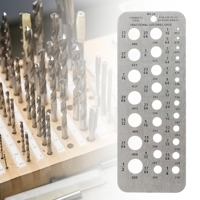 Bit Gauge 1/16-1/2" Hobby Drills Gauge 29-hole Sizes 24 Fractional ...