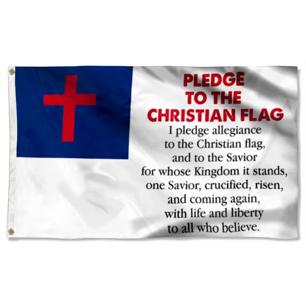 Cayyon Jesus Flag 3x5Feet Pledge to The Christian Grommet Flag Banner ...