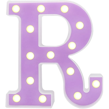 LED Letter Lights, Purple Light Up Alphabet Sign, Colorful DIY Marquee ...