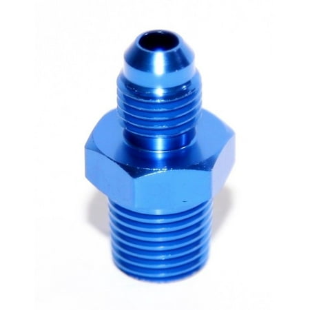 BLUE 4AN AN-4 to 1/4" NPT Male Thread Straight Aluminum Fitting Adapter ...