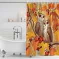 Autumn Owl Couple on Branch Shower Curtain Set, Waterproof Shower ...