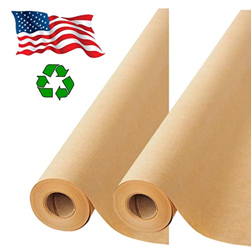 2 Pack Brown Kraft Paper Made In USA 17 75 X 1200 Per Roll 200 Feet 2-pack-brown-kraft-paper-made-in-usa-17-75-x-1200-per-roll-200-feet
