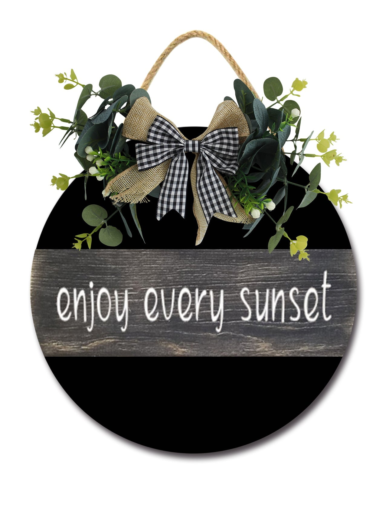 Enjoy Every Sunset Front Door,Horizontal Round Door Wreaths ...