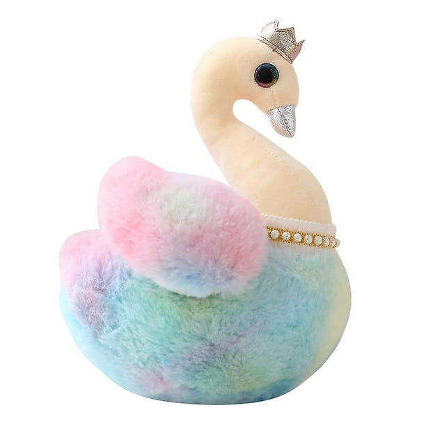 Swan Plush Stuffed Animal With Crown Cute 3d Rainbow Doll - Walmart.ca