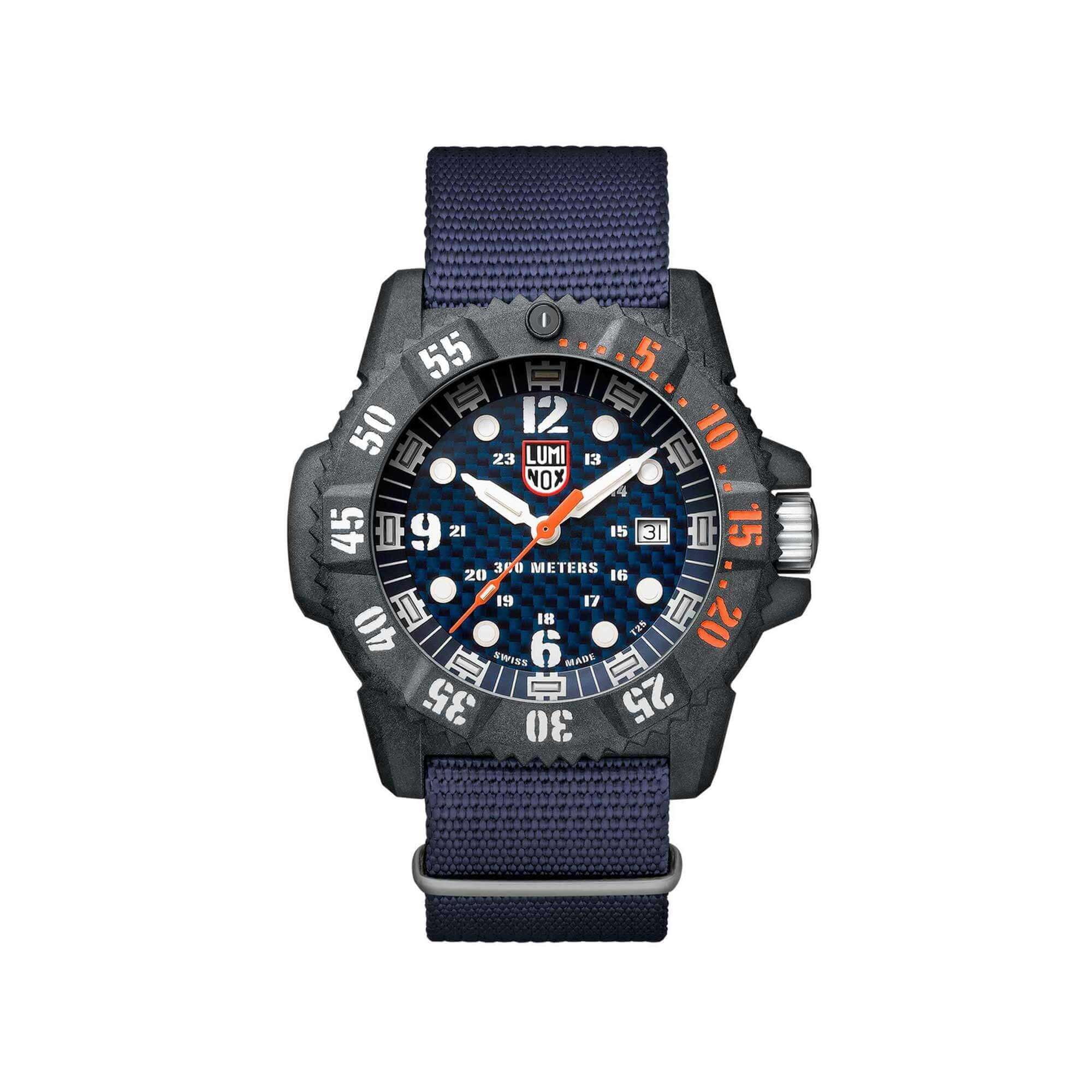 Luminox 3803.C Men's Master Carbon Seal Blue Strap Quartz Watch ...