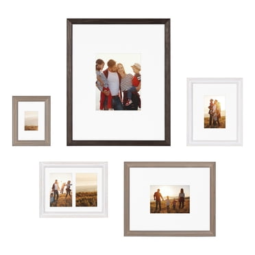Gallery Perfect 7 Piece Walnut Photo Frame Gallery Wall Kit with ...
