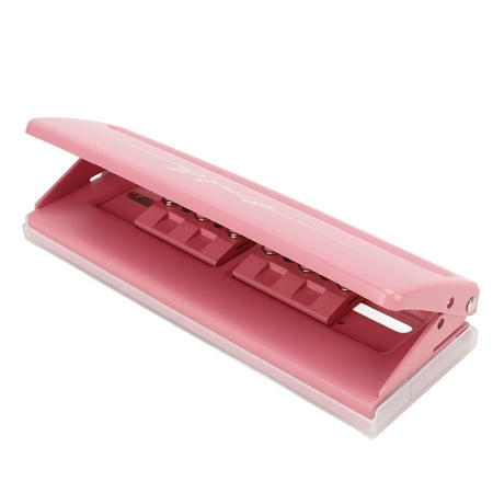 Hole Puncher, Pink All Metal Structure Adjustable 6 Hole Punch Anti ...