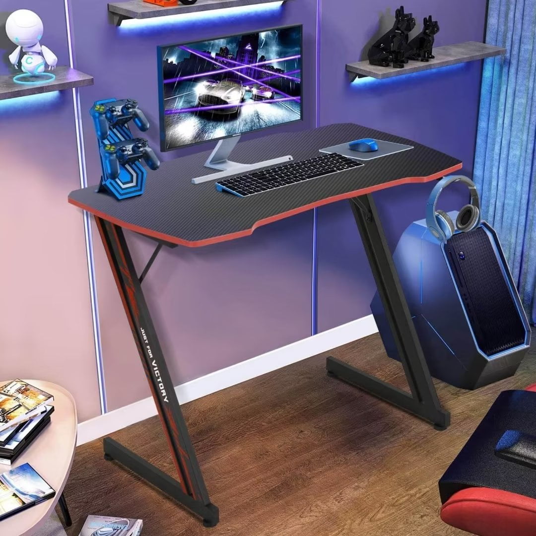 NiamVelo Gaming Desk 39.4 inch Z-Shaped Computer Desk PC Computer Table ...