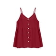Ceisia Women's V Neck Spaghetti Strap Cami Top Casual Button Down ...
