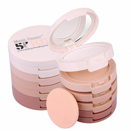 licenbar Pro 5 Colors Multi-layer Face Powder Compact Face Correcting ...