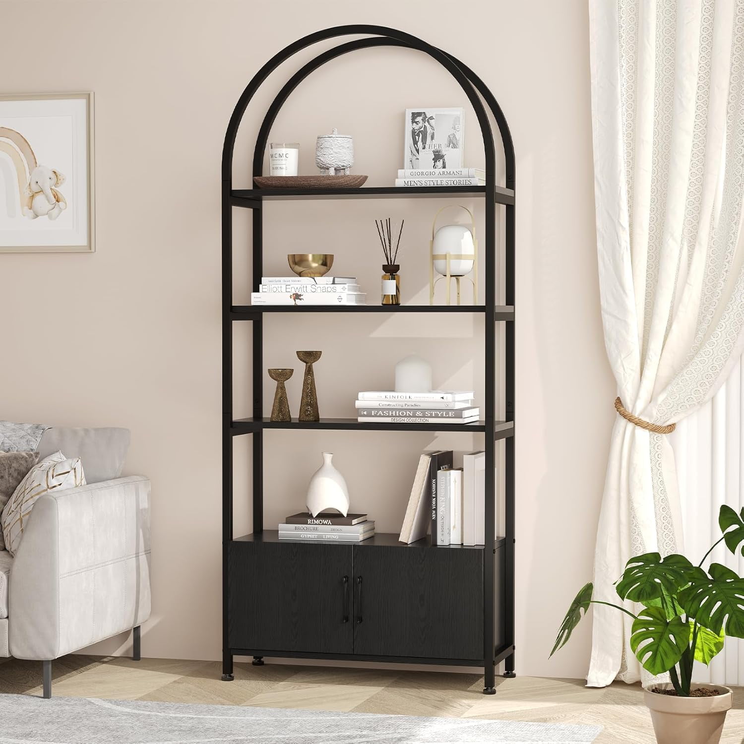 Click here for Eastvita Arched Bookshelf With Doors  71.5 4-Tier... prices