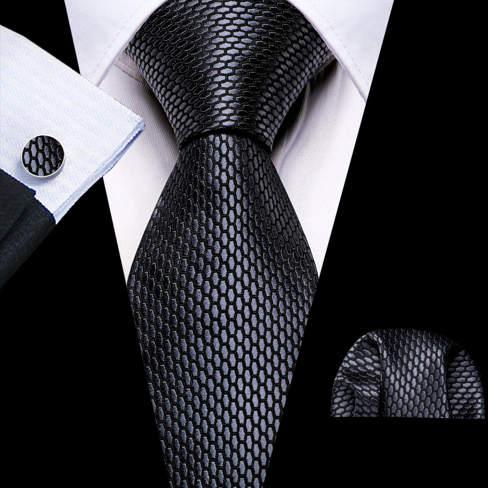 Barry.Wang Classic Ties for Men Formal Business Wedding Solid Paisley ...