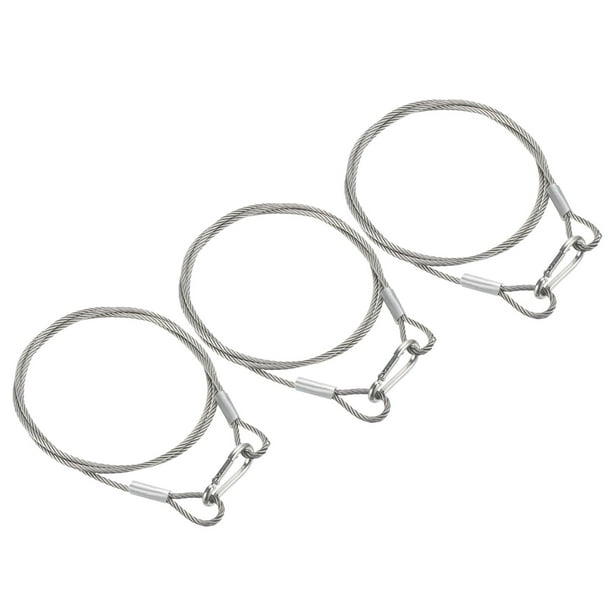 3mm x 1m/3.3ft Safety Steel Cable Luggage Lock Security Wire Rope with ...