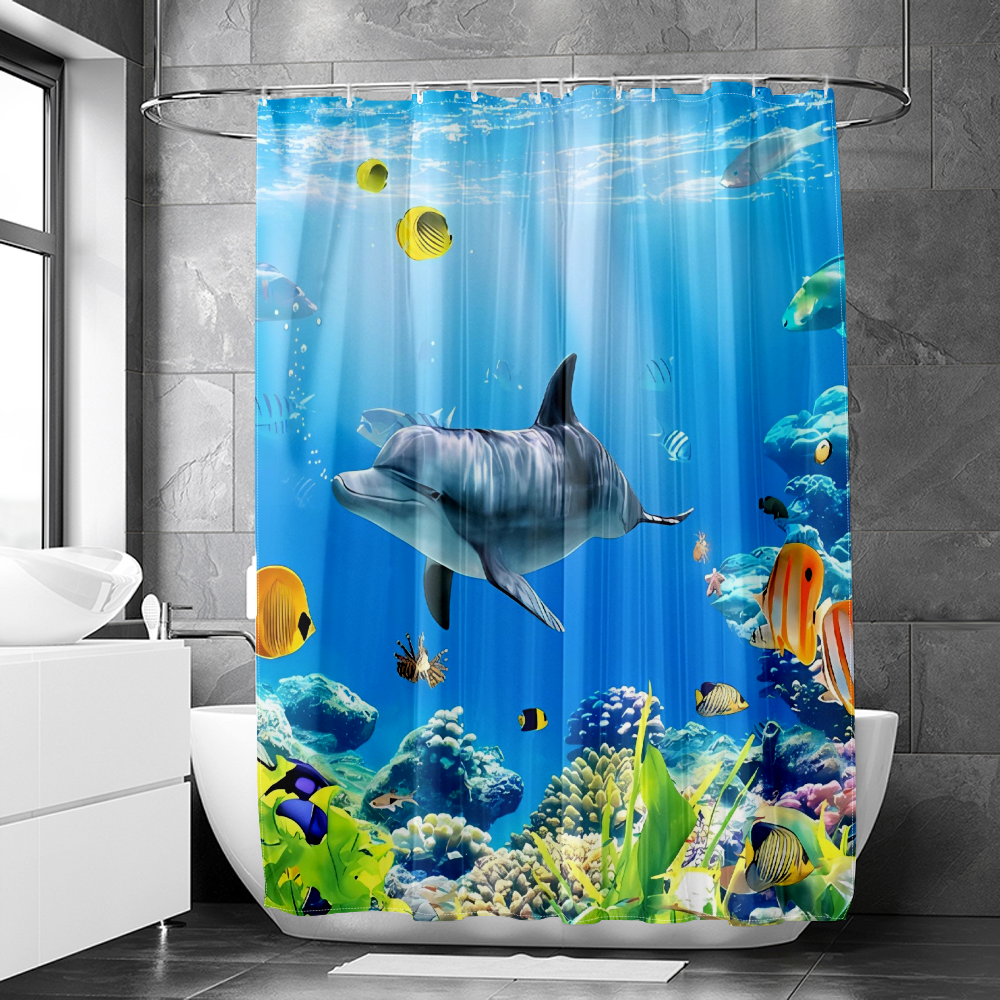 3D Digital Painting Sea animal Shower Curtain Pretty Practical Graceful ...