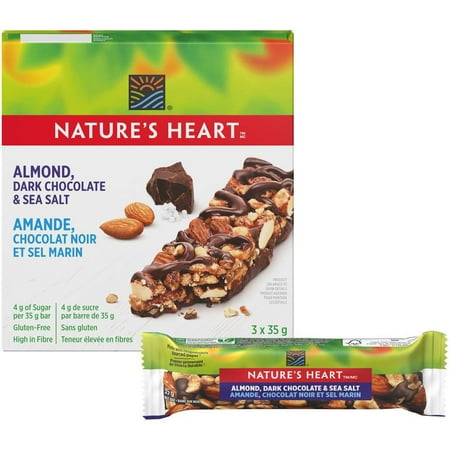 NATURE’S HEART™ Almond, Dark Chocolate & Sea Salt Nut Bars | Walmart Canada