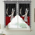 Abstract Swag Curtain Valance for Window 2 Panels Cartoon Style Chef ...