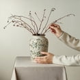 7.8 Inch Green Rustic Farmhouse Ceramic Flower Vase, Vintage Tuscan ...