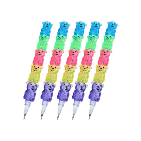 5 Pieces Stackable Bear Pencils Stacking Colored Pencil Set Animal ...