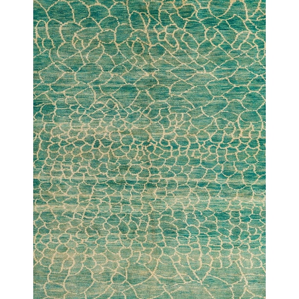 Ahgly Company Indoor Rectangle Abstract Dark Sea Green Abstract Area ...