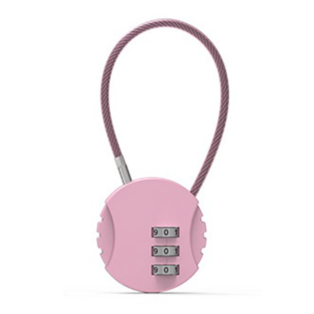 Weatherproof Padlock 3 Digit Password Cable Lock Portable Wire Rope ...