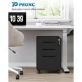 3 Drawer File Cabinet with Lock, Metal Under Desk Rolling Filing ...