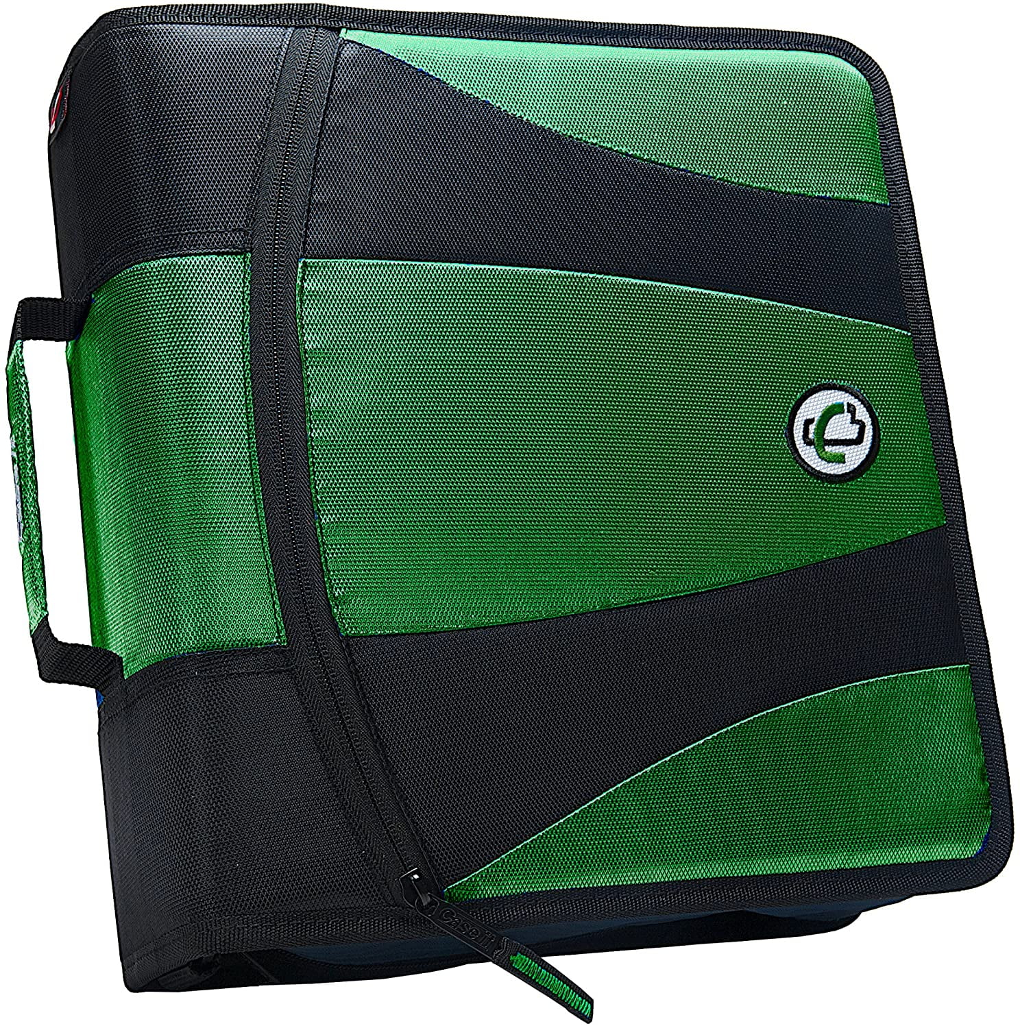 Case-it 2-in-1 Zipper D-Ring Dual Binder, 2 Sets of 2-Inch Rings, Kelly ...