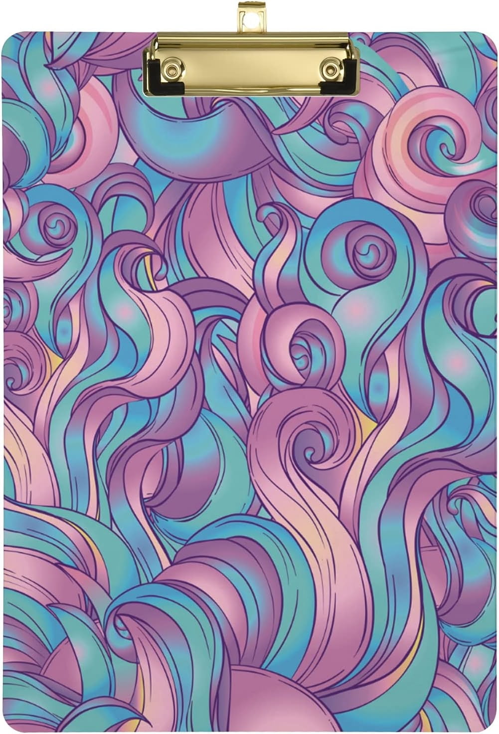 KXMDXA Natural Doodle Curly Stormy Sea Line Clipboard Hardboard Wood ...