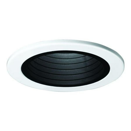 4 in. Recessed Lighting Plastic Step Baffle with White Trim Ring ...
