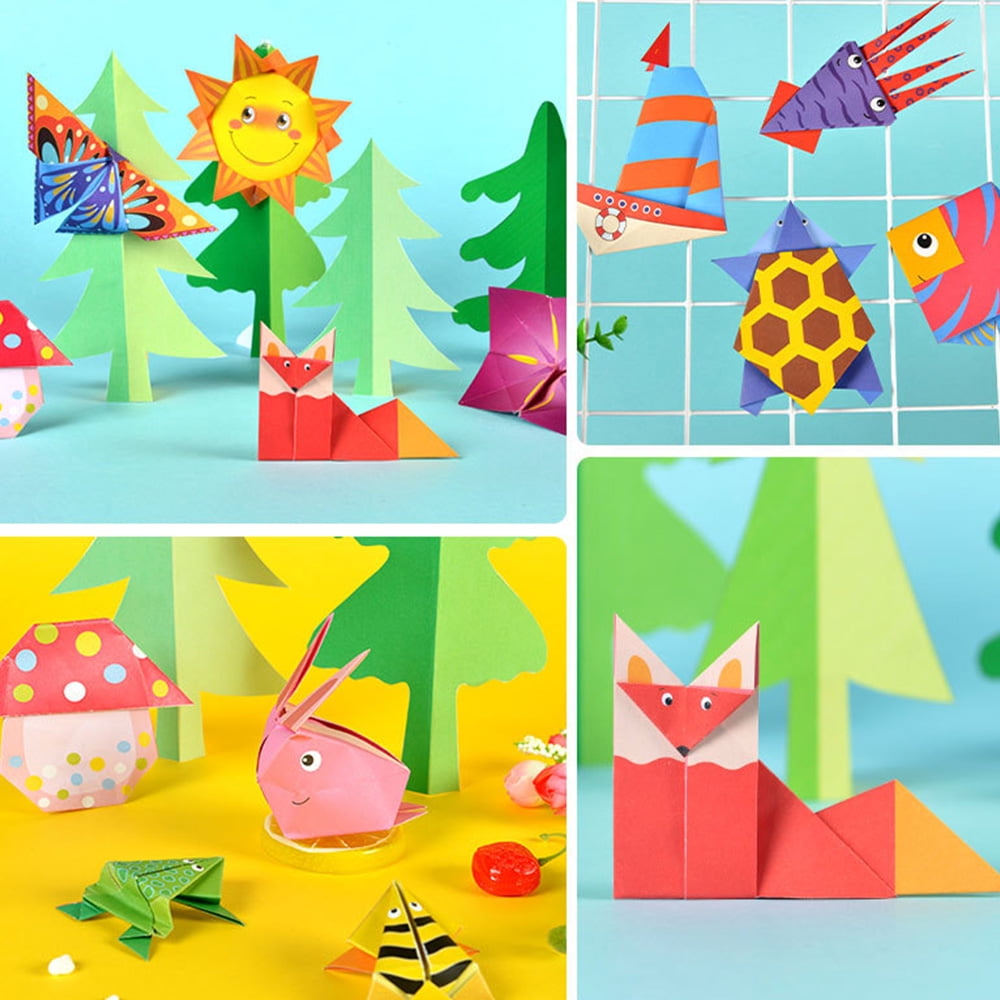 Pluokvzr Cartoon Animal Book Toy 54 Sheets DIY Origami Paper 14x14 cm ...