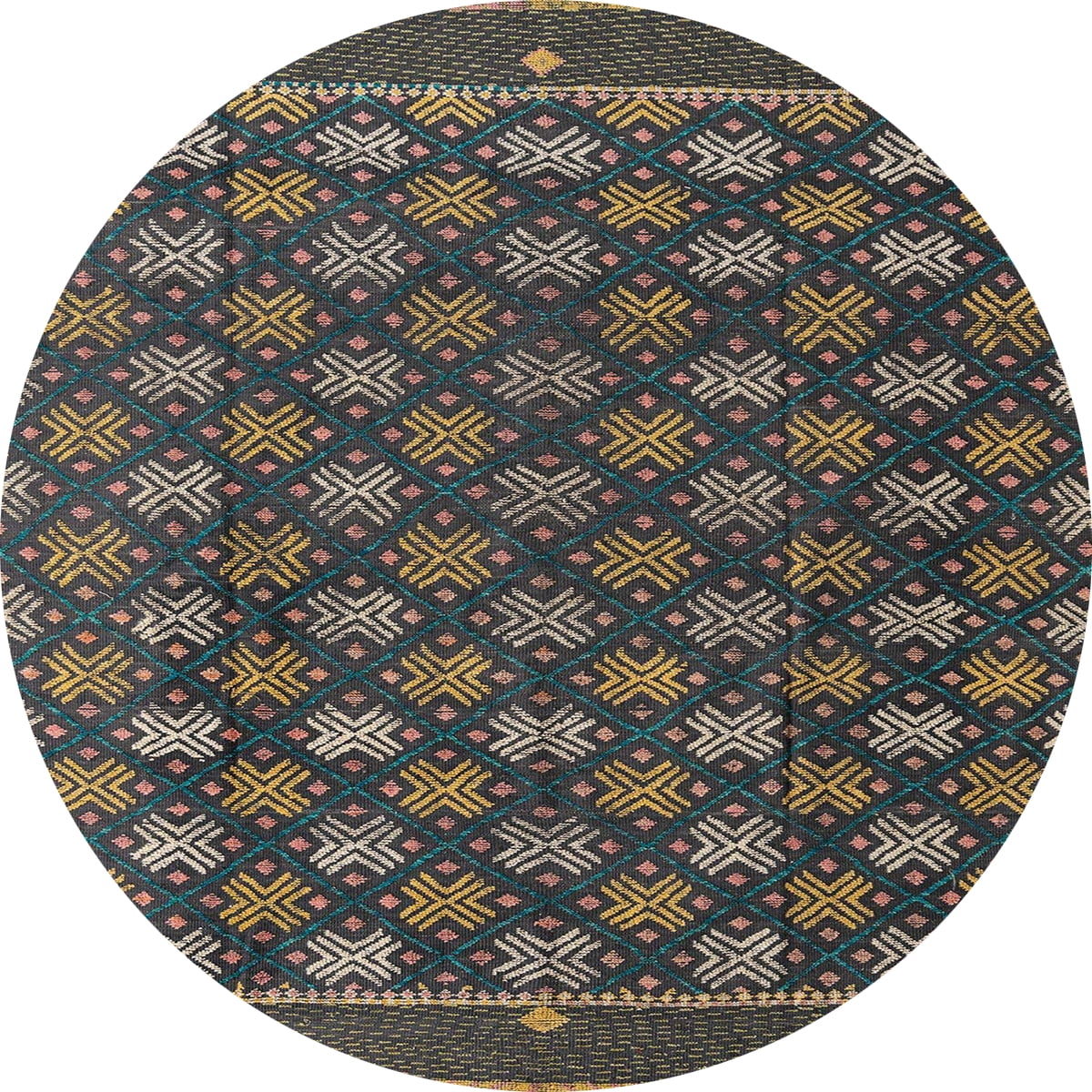 Ahgly Company Indoor Round Abstract Khaki Green Abstract Area Rugs, 5 ...