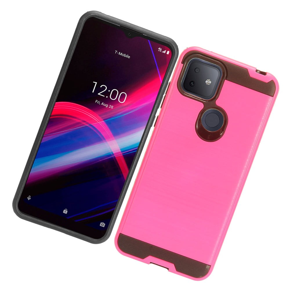 T-Mobile REVVL 4+, TCL Revvl 4+ Phone Case Brushed Texture Hybrid ...