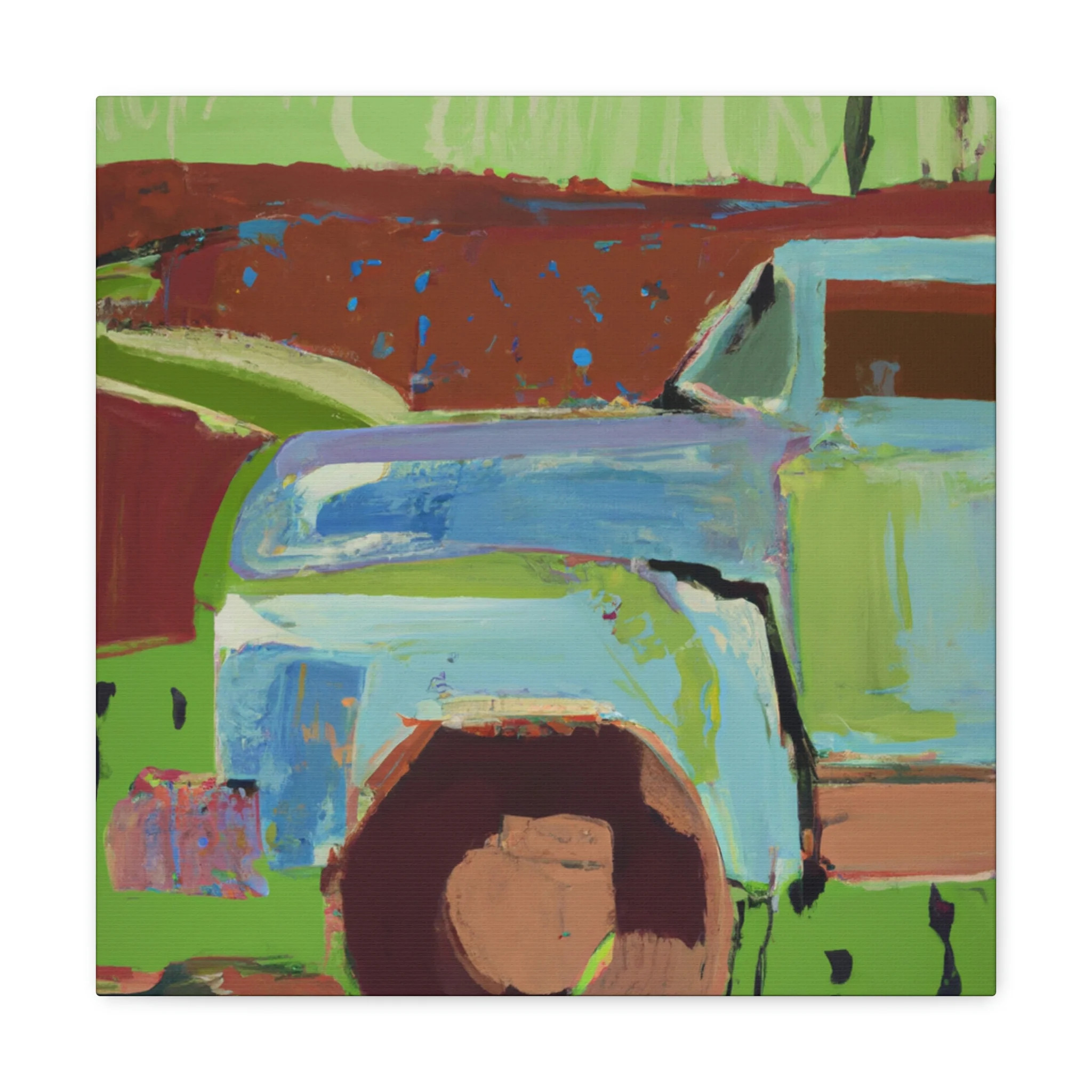 Aging Pickup Truck Scene - Canvas - Walmart.com