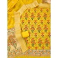 Alchemic Living Yellow Unstitched Banarasi Cotton Silk Dress Material ...