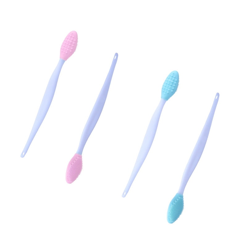 4PC Double-Sided Silicone Exfoliating Lip Brush Soft Cleaning Tool for ...
