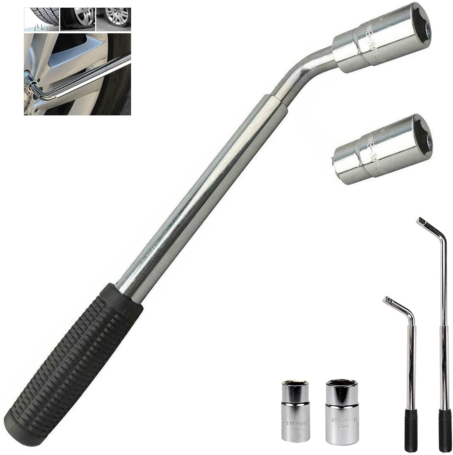 Dayplus Extendable Wheel Wrench Telescopic Spanner with 17 19 21 23mm ...