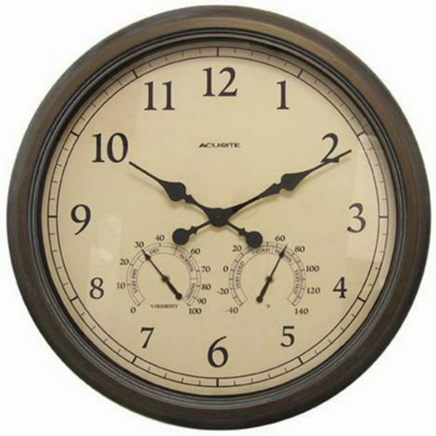 Chaney Instruments - 01061A1 - AcuRite 24" Platina Outdoor Clock Combo ...