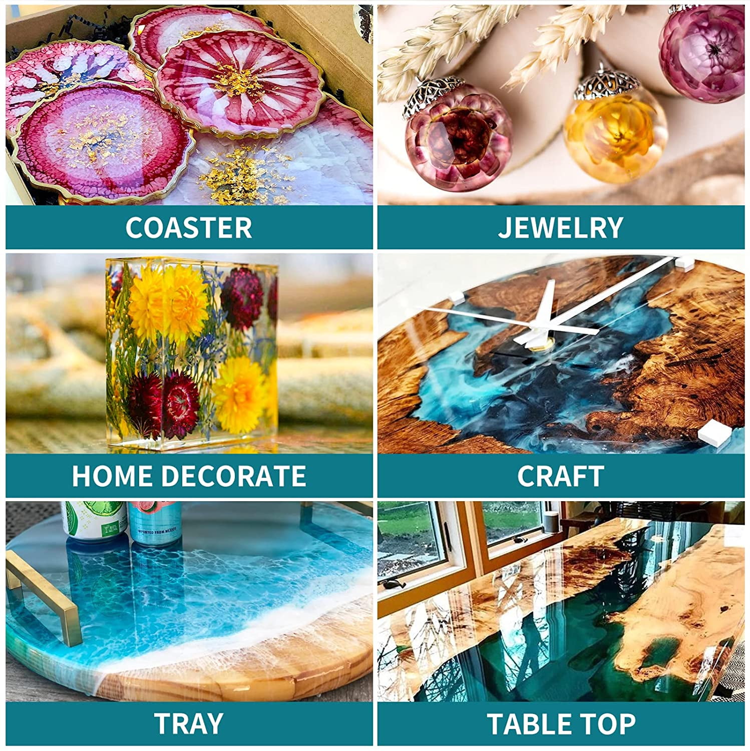 Buy JDiction Epoxy Resin Kit 80oz, Clear 2 Part Epoxy Art Casting Resin ...