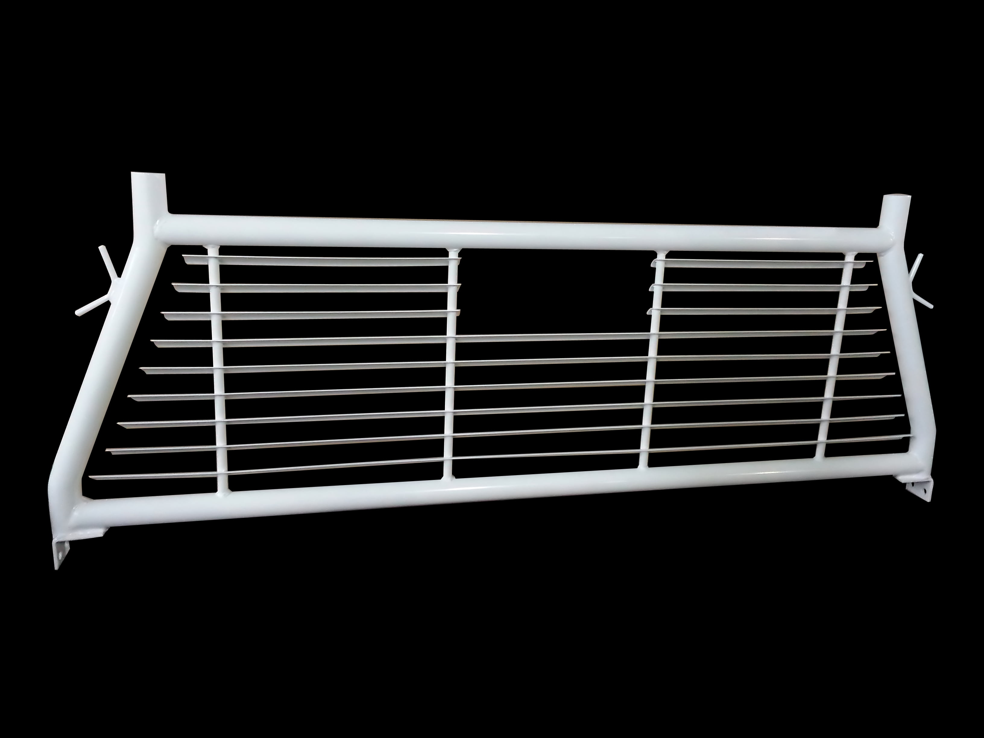 TrailFX H0004W Bolt-On White Powder Coated Round Tube Louvered Headache ...