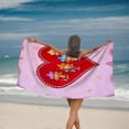 Colorful Cartoon Character Beach Towel with Heart & Gem Patterns ...