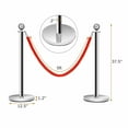 Costway 6Pcs Stanchion Posts Queue Pole Retractable 3 Velvet Ropes with ...
